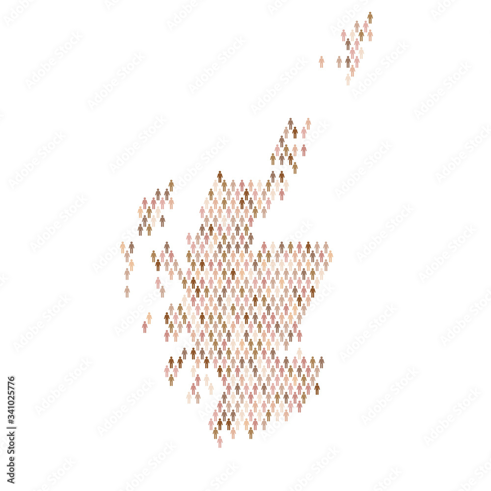 Scotland population infographic. Map made from stick figure people ...