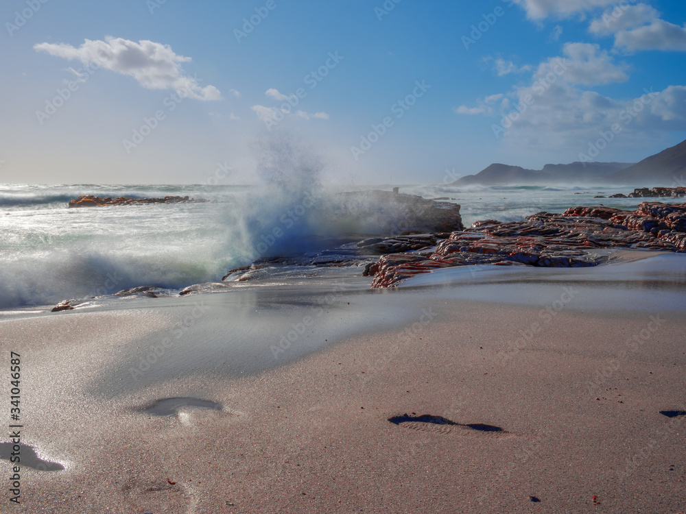 South African beach life landscape with white sand and awesome ...