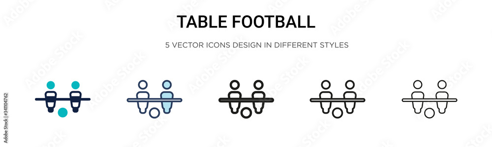 Table football icon in filled, thin line, outline and stroke style ...