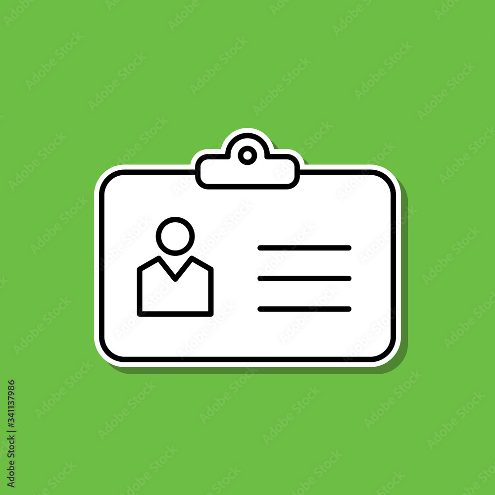 Identity card sticker icon. Simple thin line, outline vector of cv ...