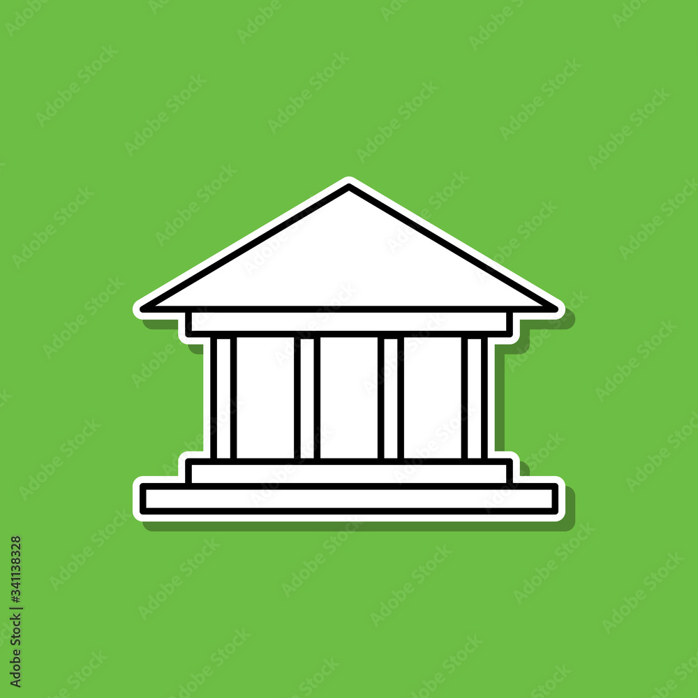 Education building sticker icon. Simple thin line, outline vector of cv ...