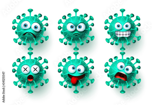 Corona virus icon vector set. Ncov covid19 corona virus emoticon and ...