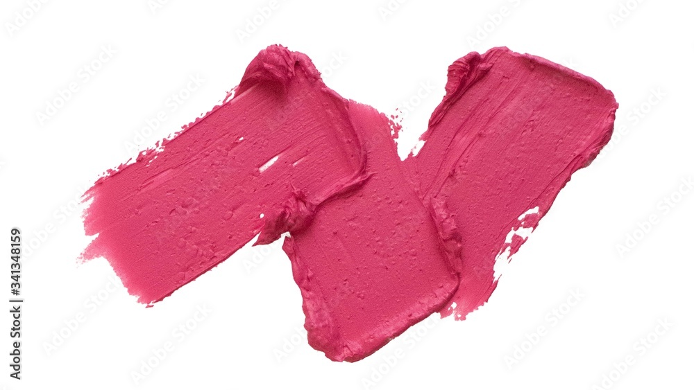 Lipstick swatch, smudge, smear isolated on white background. Bright ...