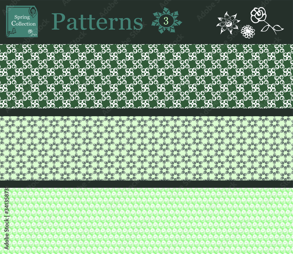 Green patterns Stock Vector | Adobe Stock