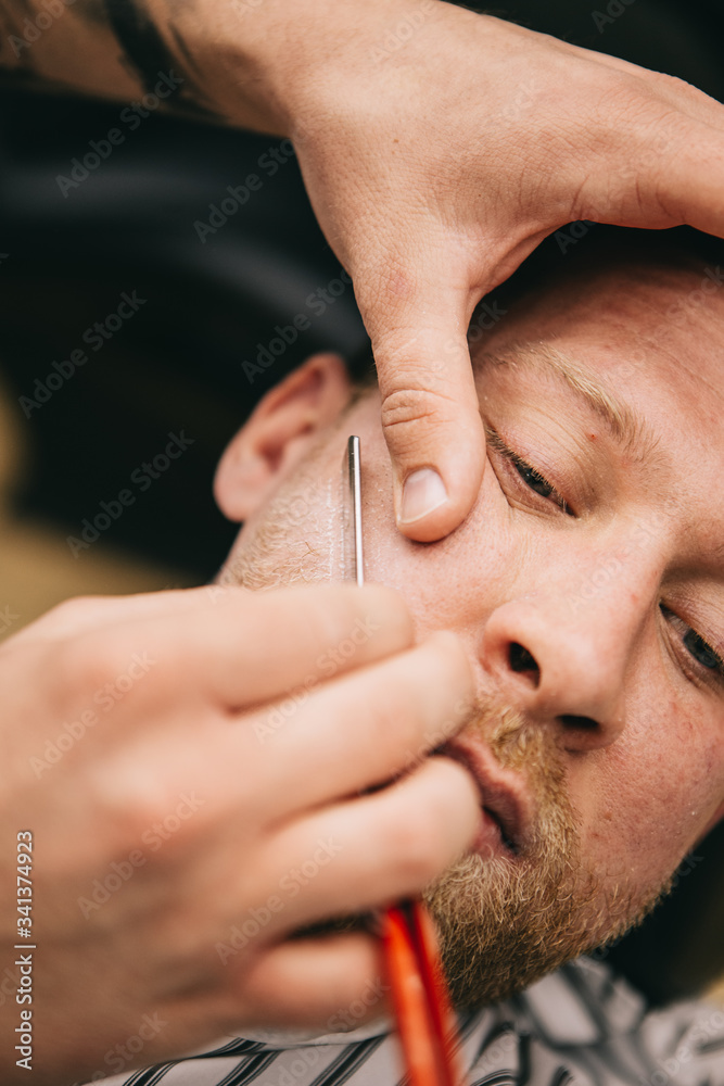 27.02.2020 Odessa, Ukraine: stylish attractive man with a beard in a ...