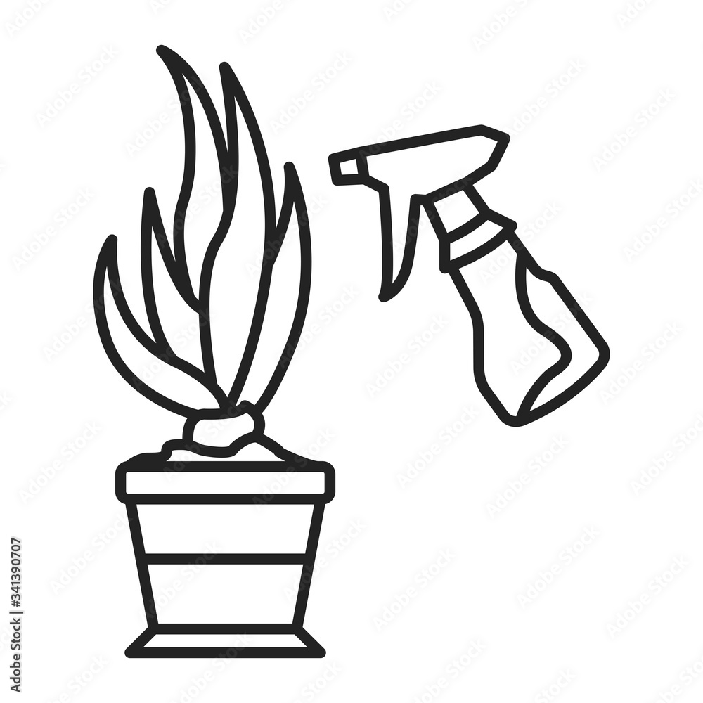 Washing and spraying black line icon. Pictogram for web page, mobile ...