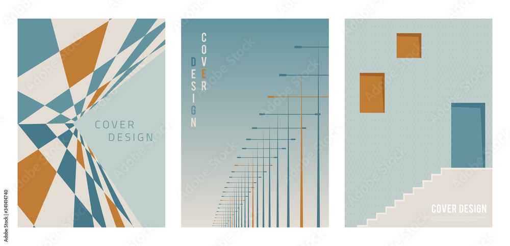 Vector set of abstract covers. Modern landscape architecture ...