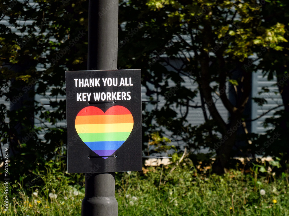 Thank you key workers sign Stock Photo | Adobe Stock