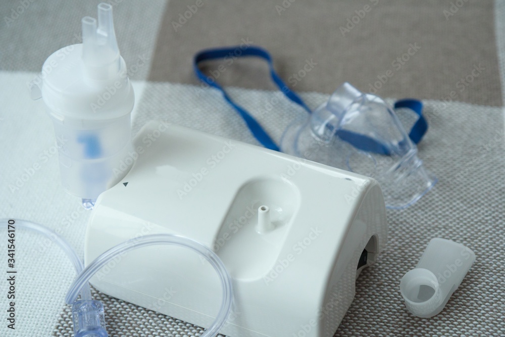 Medical equipment for inhalation with respiratory mask, nebulizer ...