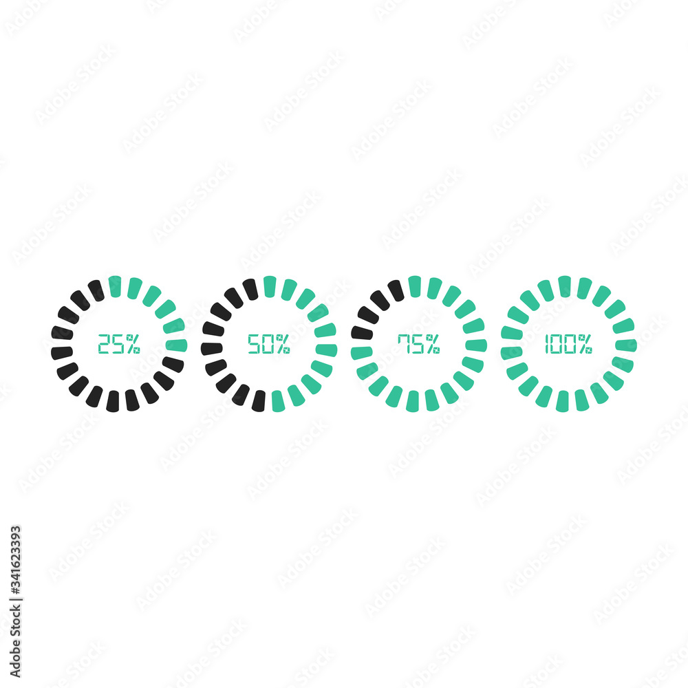 Circle loading or progress bars isolated on white background. Template ...