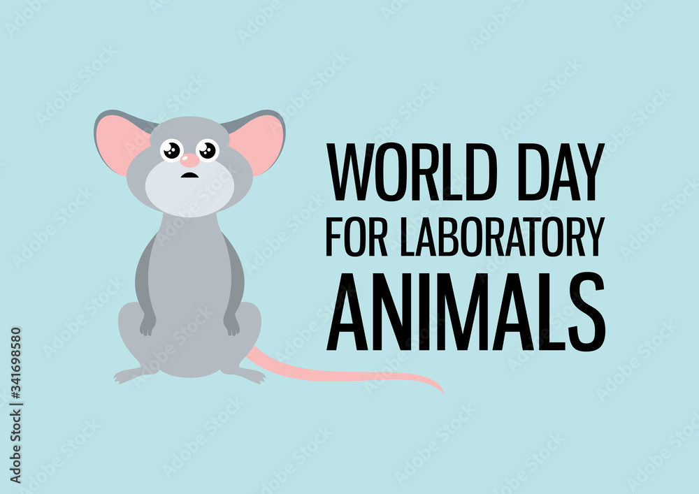 World Day for Laboratory Animals vector. Laboratory rat vector. Sad ...