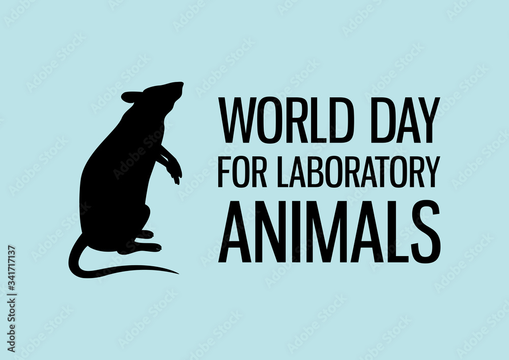 World Day for Laboratory Animals vector. Laboratory rat black ...