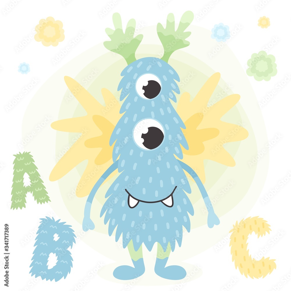 Cute Monster. Vector illustration Stock Vector | Adobe Stock