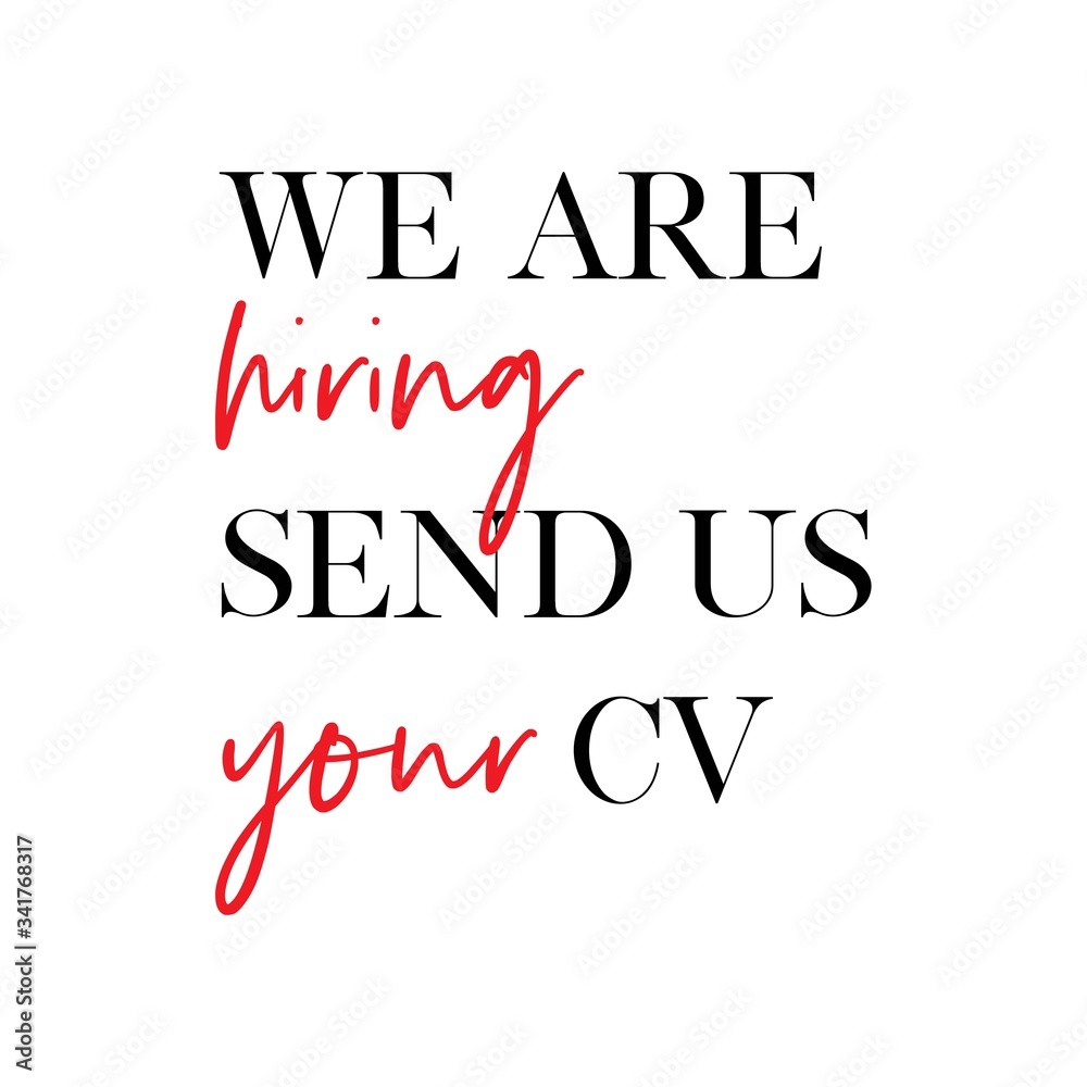 We are hiring send us your CV vector quote Stock Vector | Adobe Stock