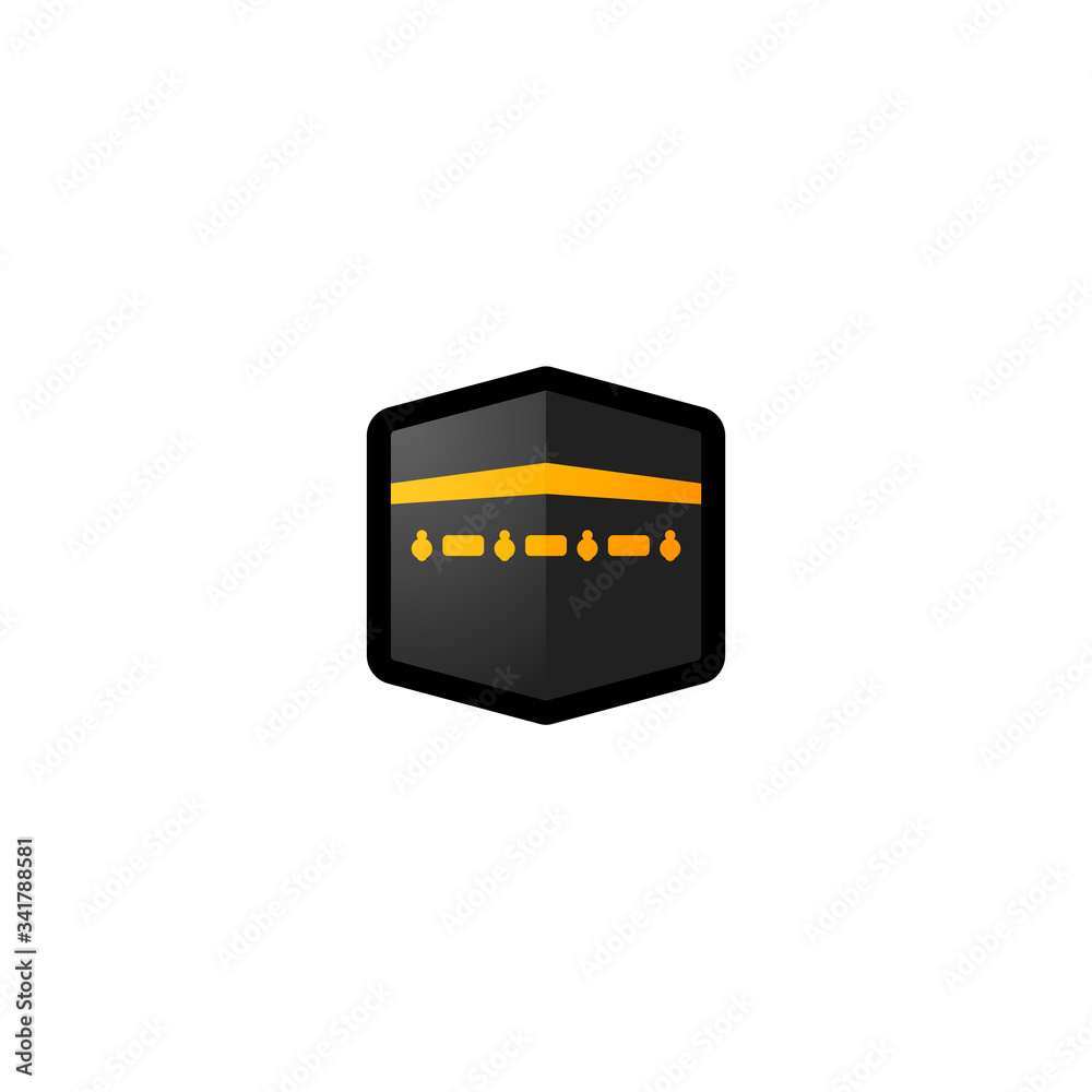 Kaaba Vector Icon. Isolated Mosque Cartoon Style Emoji, Emoticon ...