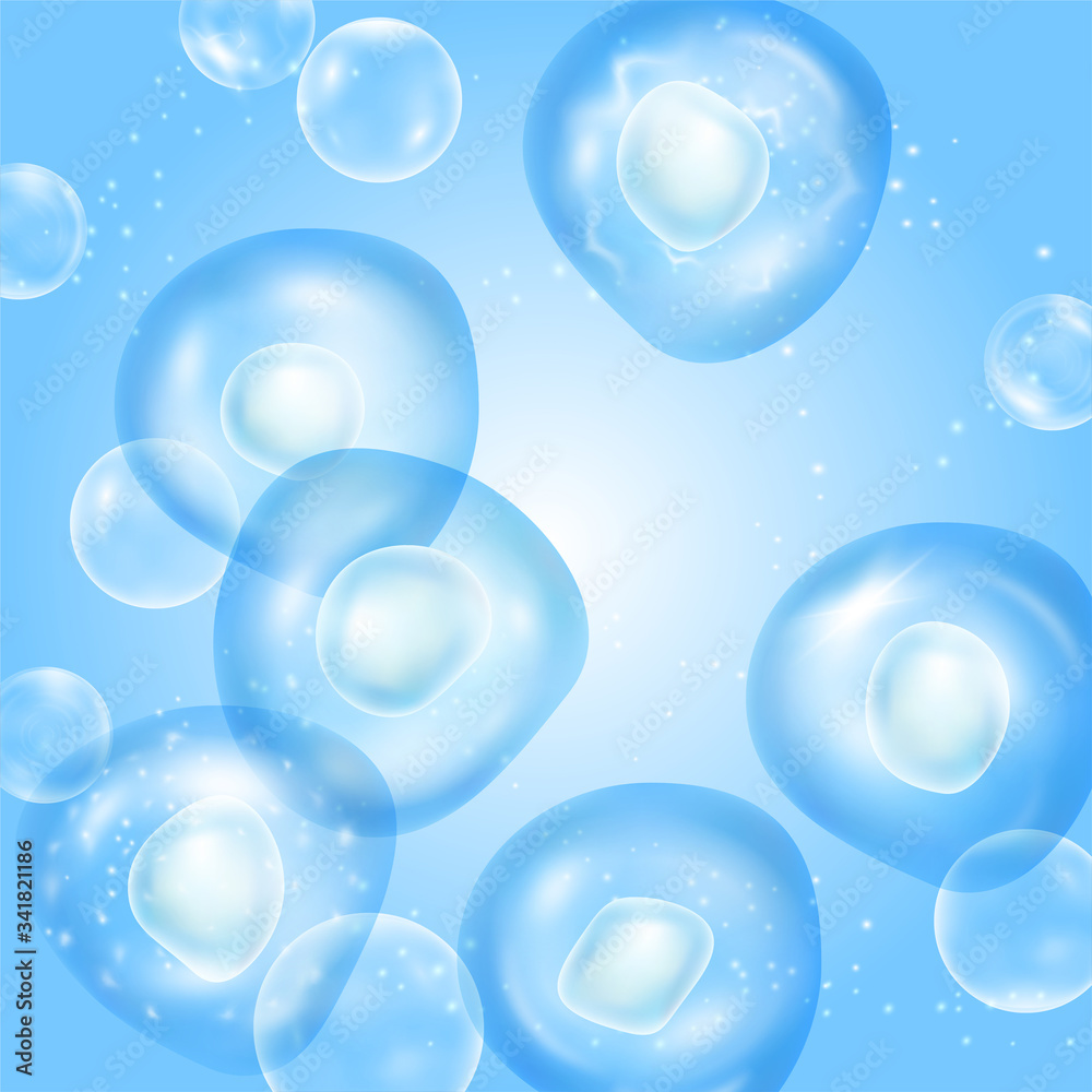 Microbiology living cells background with transparent membrane and ...