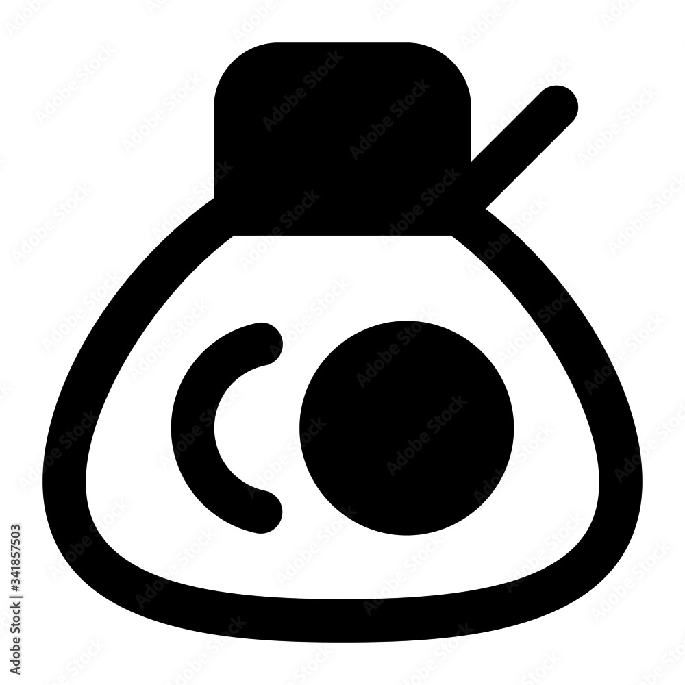 Money bag. Icon with outline style, perfect pixels and base size of ...