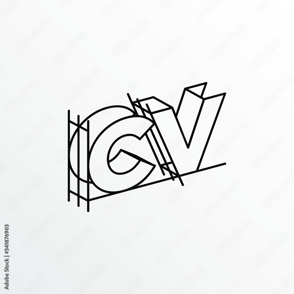 Initial Letter CV with Architecture Graphic Logo Design Stock Vector ...