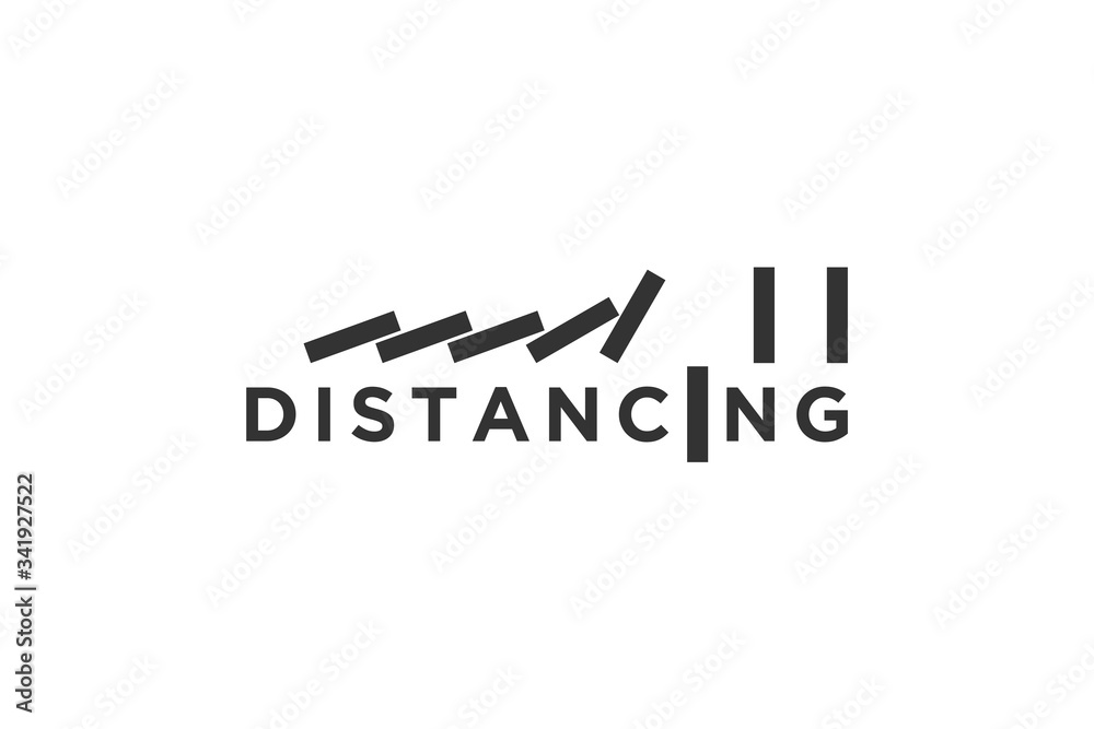 Social distancing sign symbol pandemic prevention people public logo ...