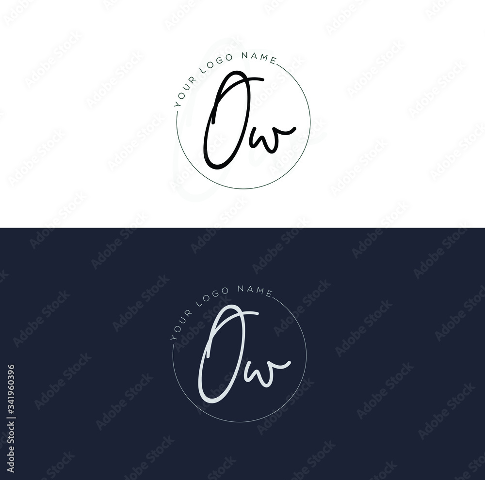 O W OW Initial letter handwriting and signature logo. Stock Vector ...