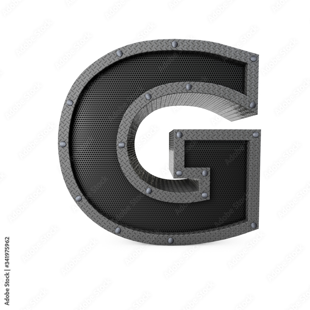 Letter G industrial metal type. 3D Rendering Stock Illustration | Adobe ...