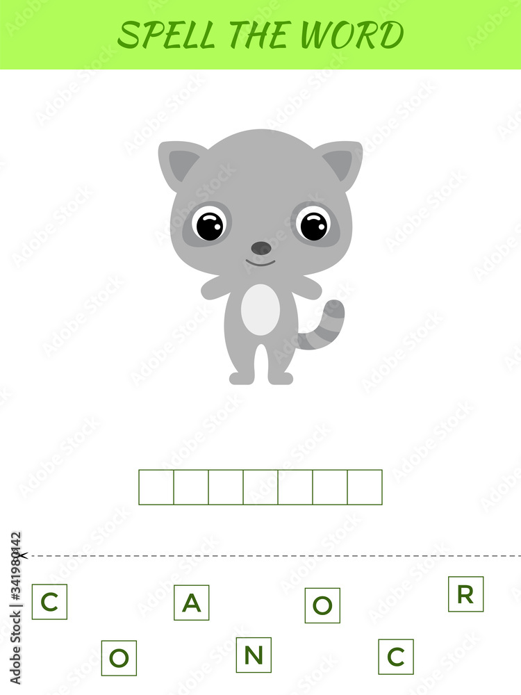 Spelling word scramble game template. Educational activity for ...