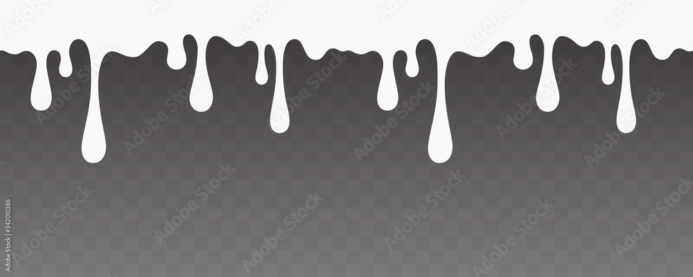 Milk drip isolated on transparent background. White water or cream ...