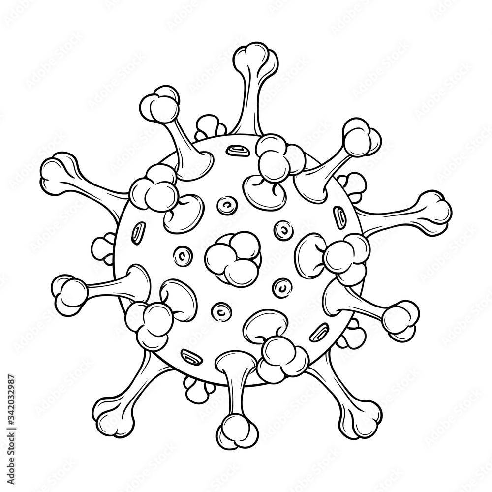 SARS-CoV-2 virion schematic representation. COVID-19 infectious agent ...