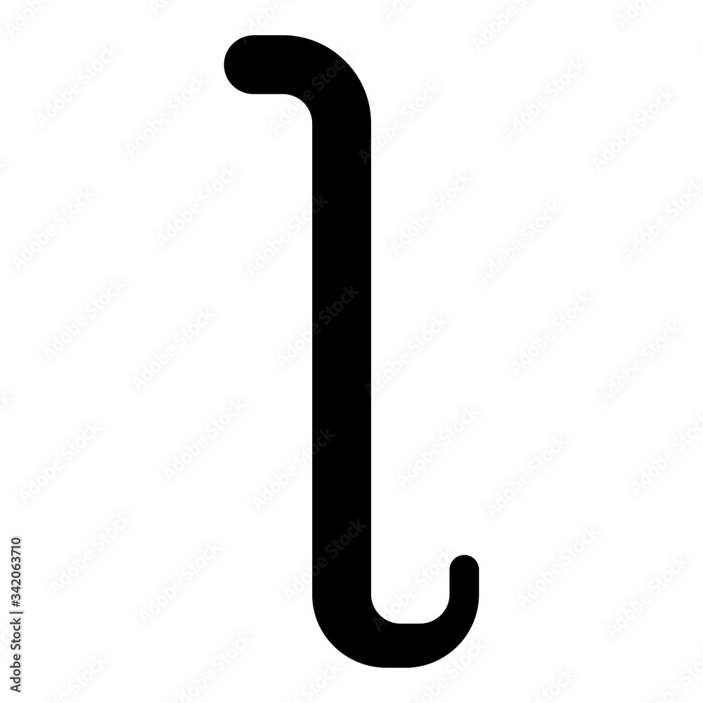 Iota greek symbol small letter lowercase font icon black color vector ...