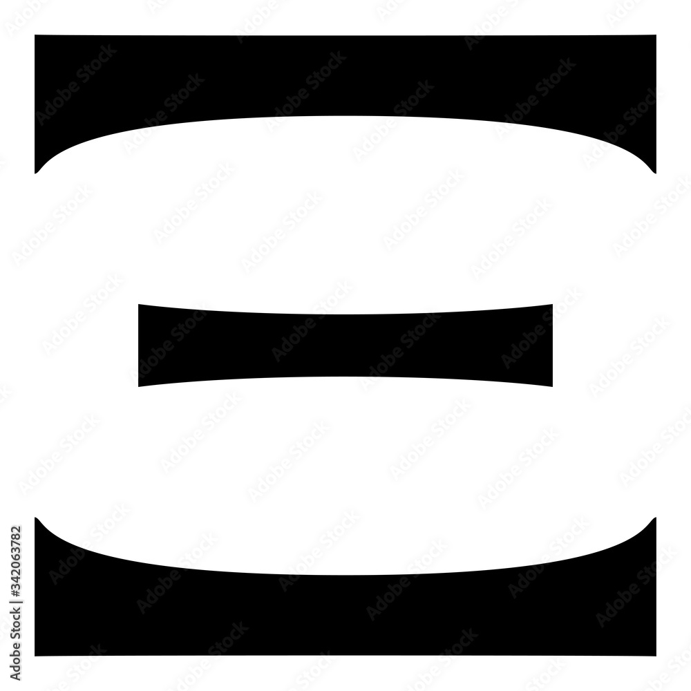 Ksi greek symbol capital letter uppercase font icon black color vector ...