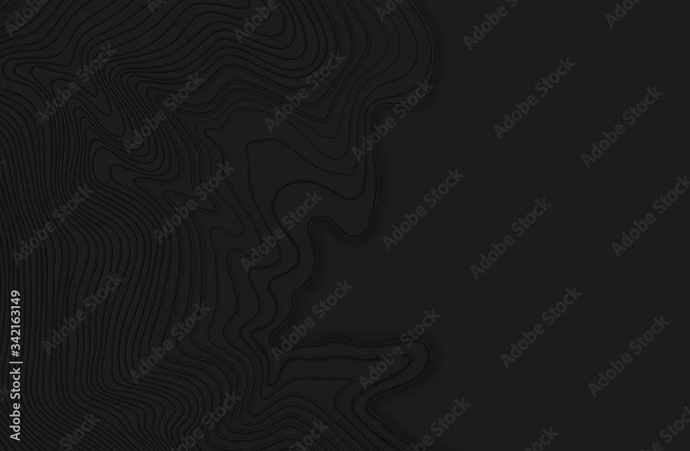 Map line of topography. Mountain hiking.Dark concept with space for ...