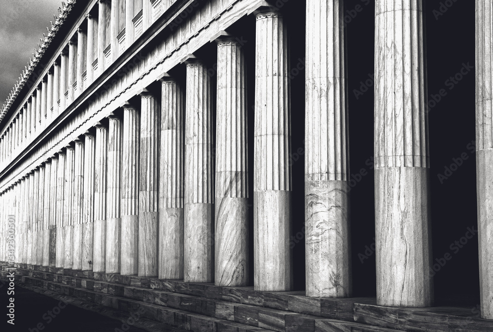 Columns of the ancient Greek temple Stock Photo | Adobe Stock