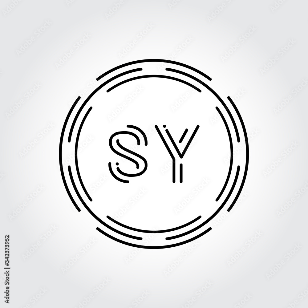 Initial SY Logo Design Creative Typography Vector Template. Digital ...