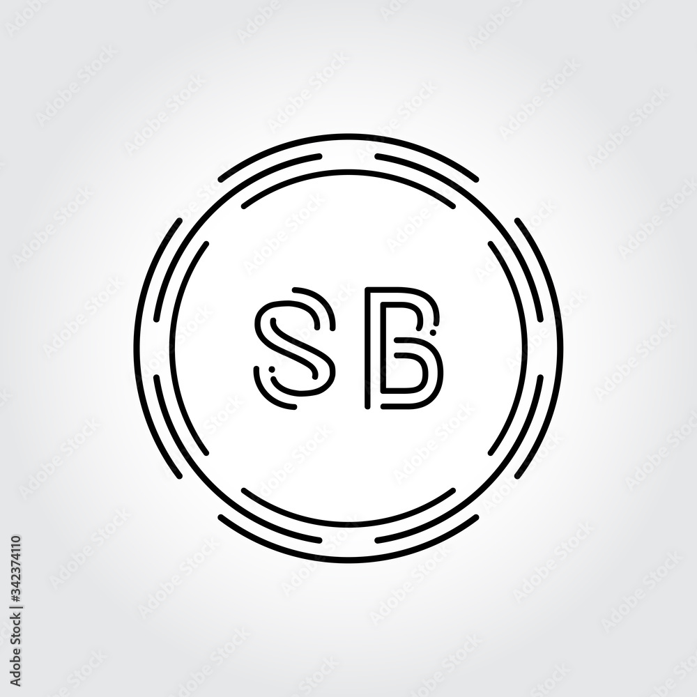 Initial SB Logo Design Creative Typography Vector Template. Digital ...