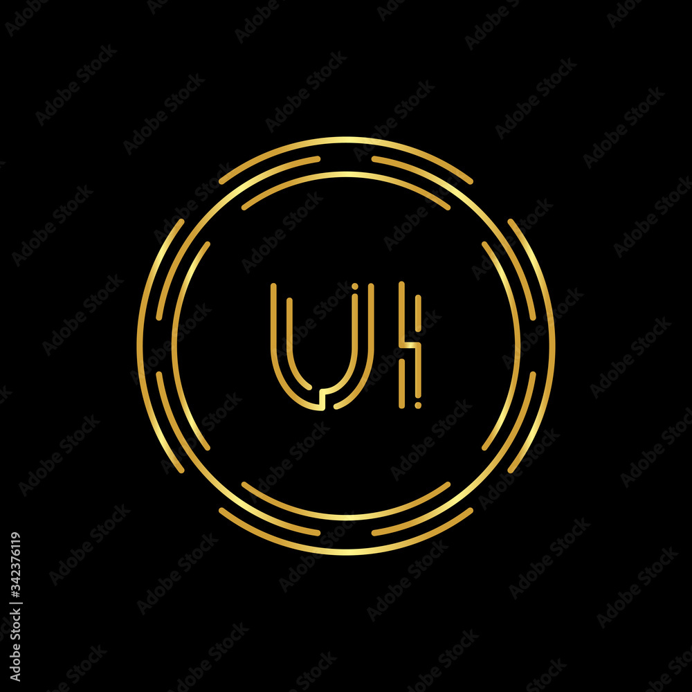 Initial UI Logo Creative Typography Vector Template. Digital Abstract ...