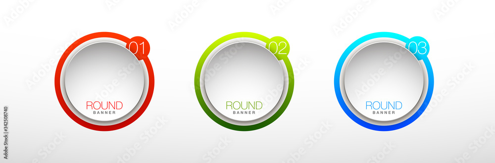 3 components chart make up something. Modern business circle ...
