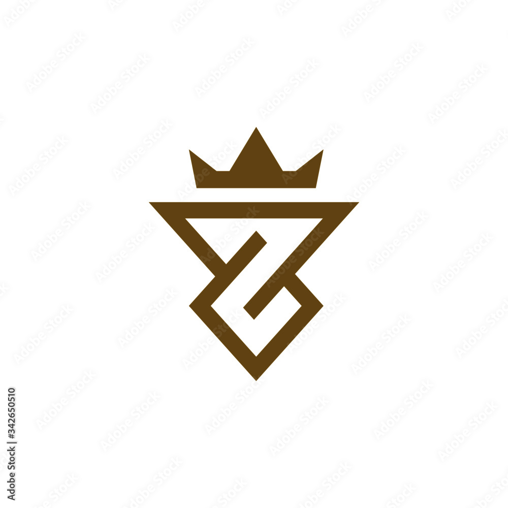Initial z crown gold logo Stock Vector | Adobe Stock