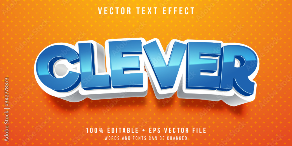 Editable text effect - clever boy style Stock Vector | Adobe Stock