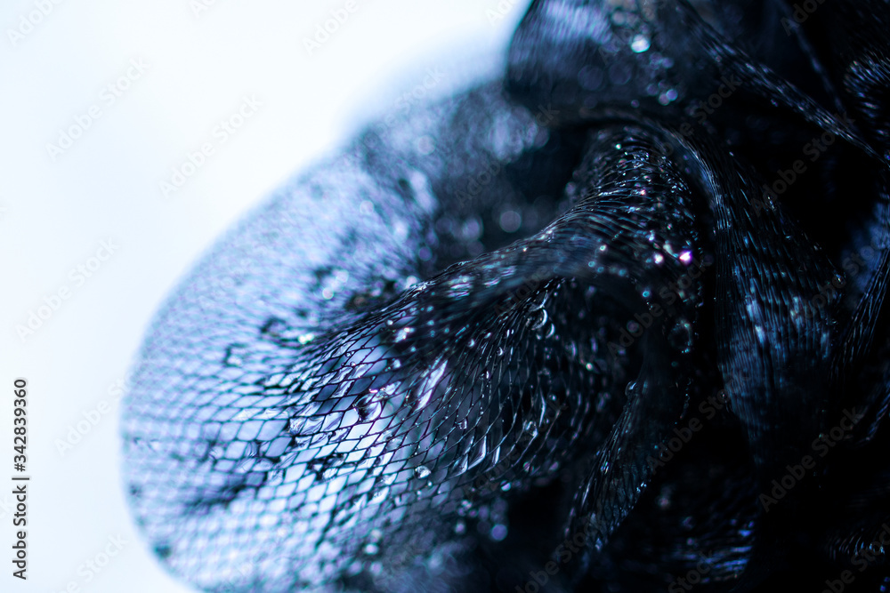 Foto de Stock Background and backsplash of wet net with moist crystal ...