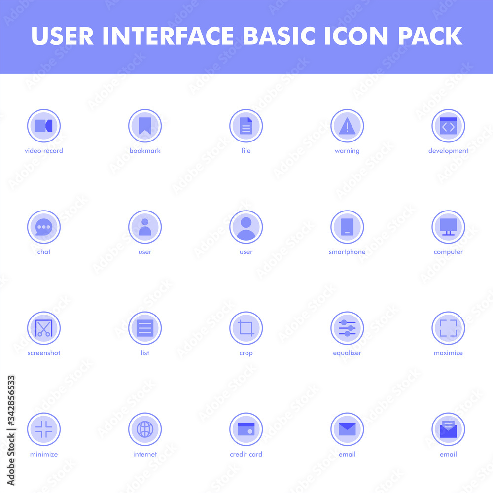 User interface icon pack isolated on white background. for your web ...