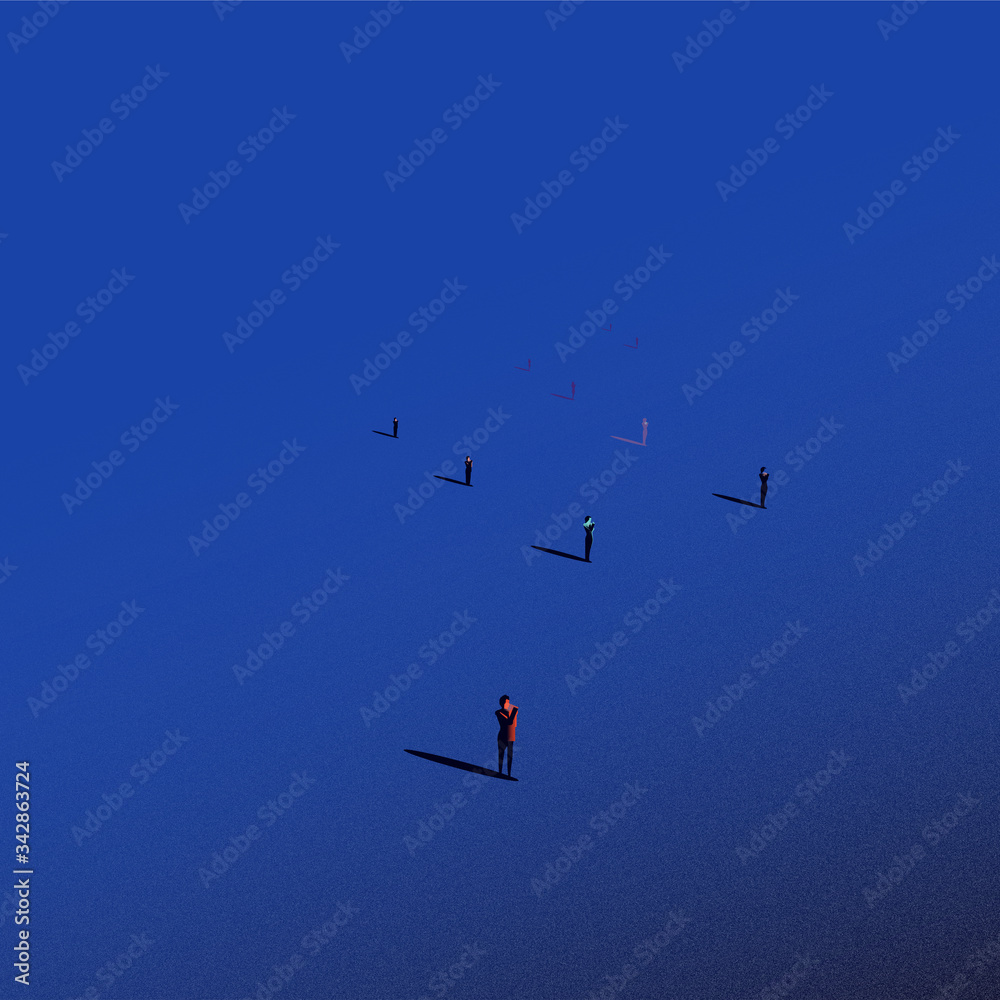 Self isolation and social distancing Stock Illustration | Adobe Stock