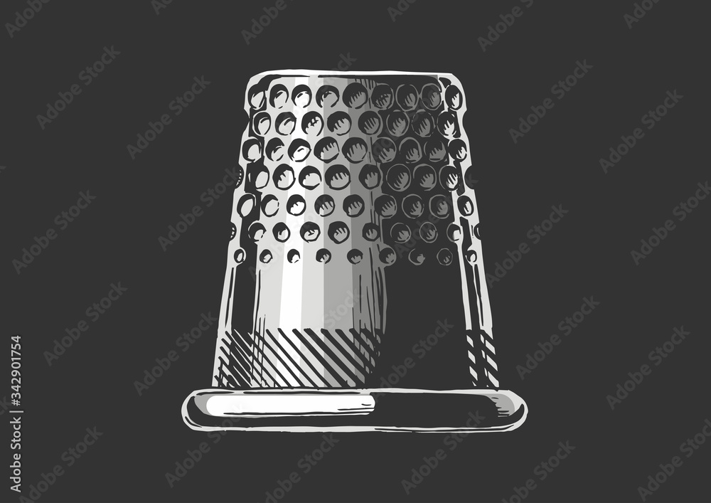 Vector drawing of thimble Stock Vector | Adobe Stock