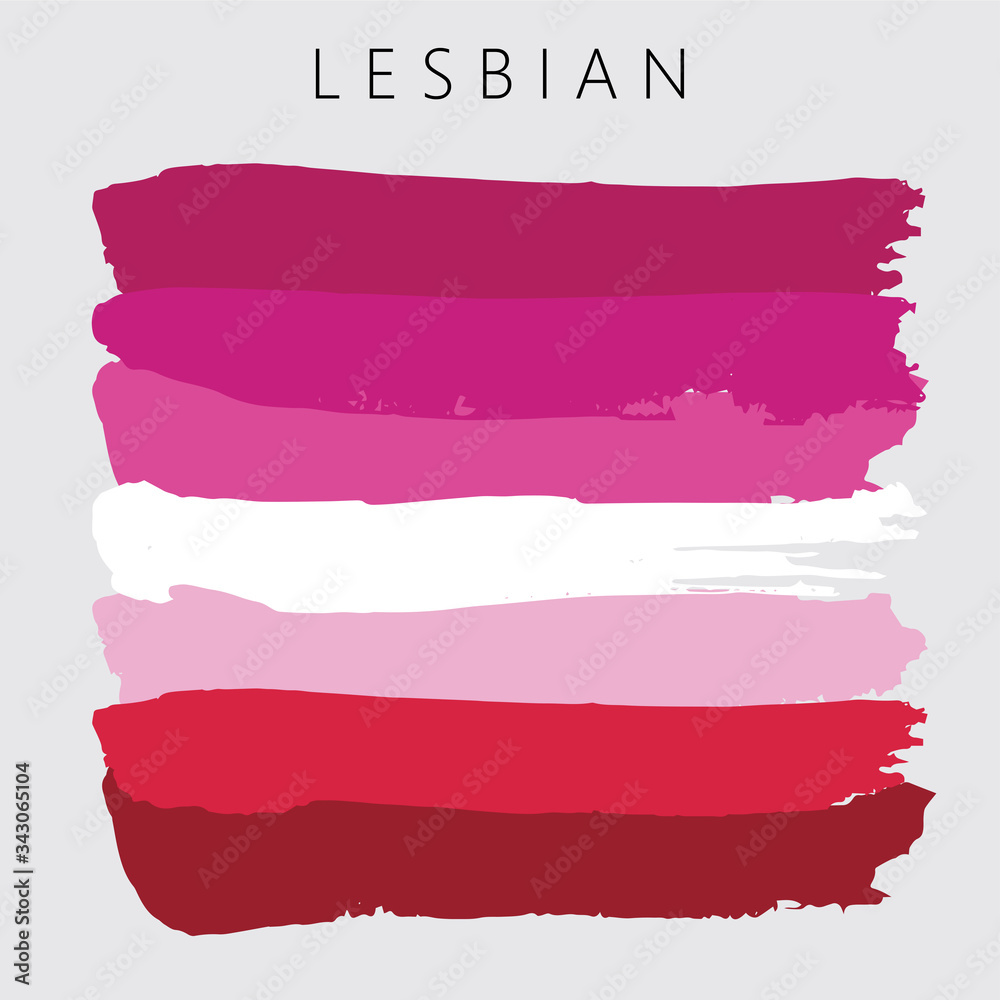 Sexual identity pride flag of lesbian, LGBT symbols. Flag gender with ...