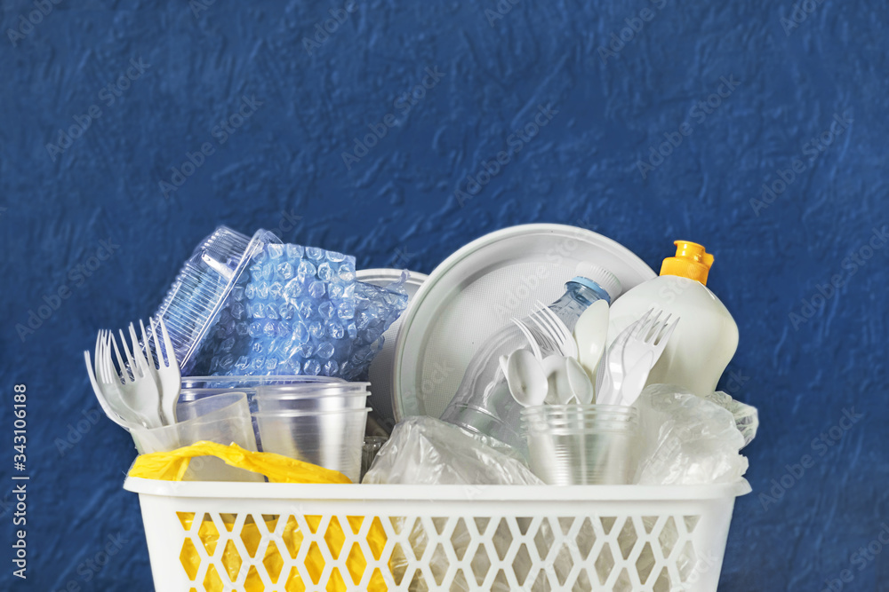 Sorting garbage. Plastic waste collected for disposal. Reduce waste by ...