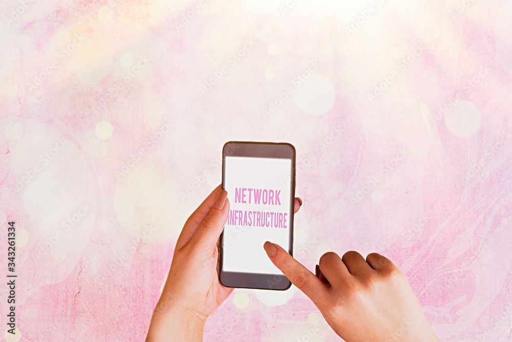 Writing note showing Network Infrastructure. Business concept for ...
