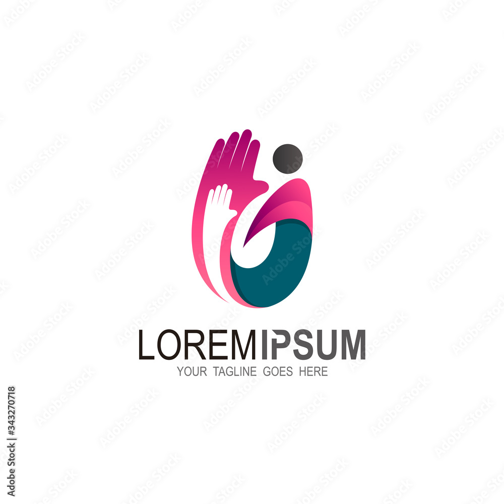 U logo, Letter U logo and people design combination, Charity icon Stock ...