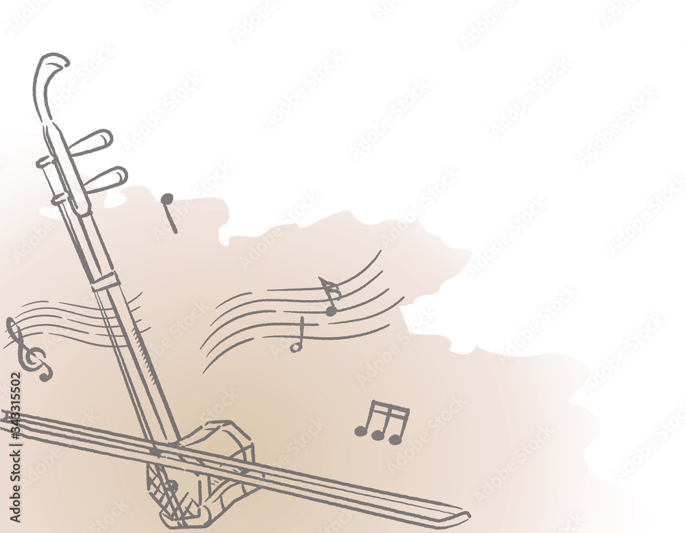 Music themed background with chinese musical instruments. Stock Vector ...