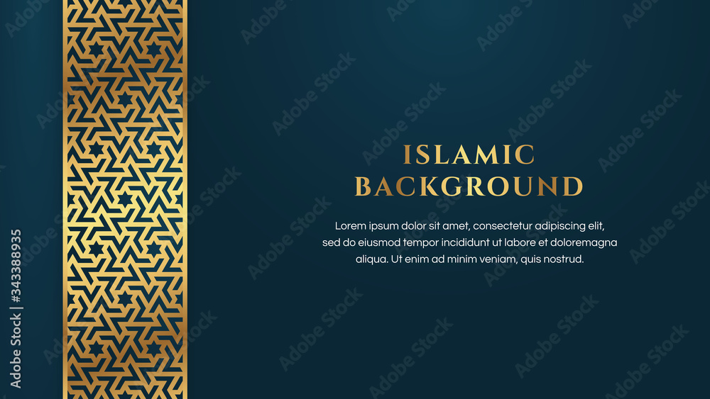 Islamic Arabic Background with Abstract Golden Elegant Luxury Border ...