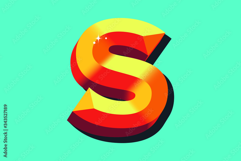 Engraved Vector letter S Color Pantone for any use Stock Vector | Adobe ...