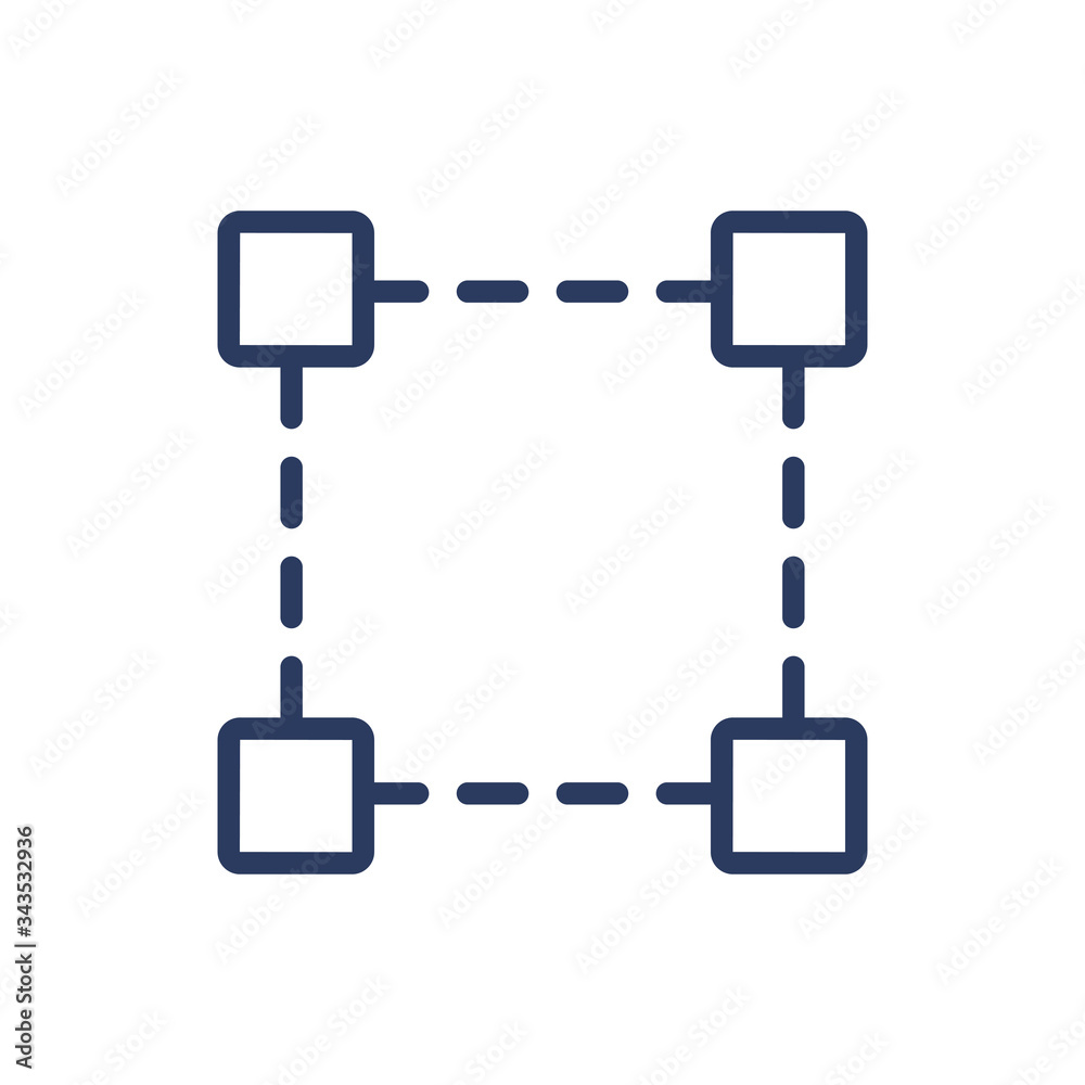 Rectangle selection tool thin line icon. Bounding, square, shape ...